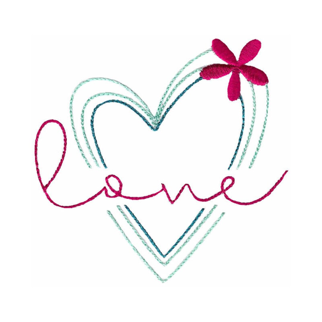 Love Machine Embroidery Design - 4x4 5x7 6x10 Sizes Included ...
