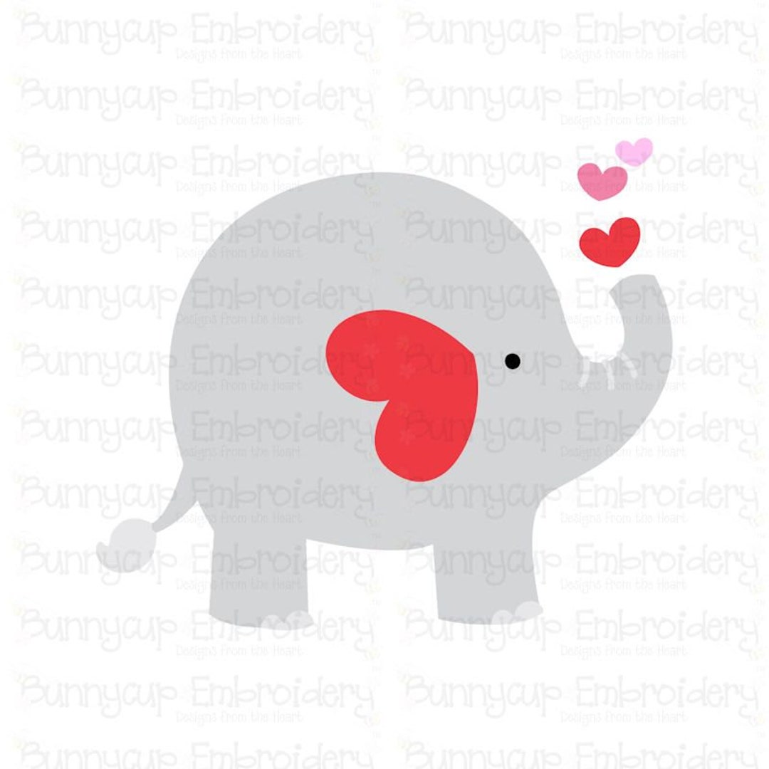 Valentine's Elephant Clipart and SVG - Personal and Small Business ...