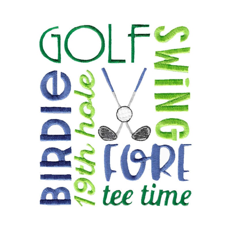 Golf Subway Art Machine Embroidery Design 5x7 6x10 8x8 - Etsy Canada