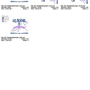 Reading is Magical Embroidery Design - 4x4 5x7 6x10 8x8 Sizes Included ...