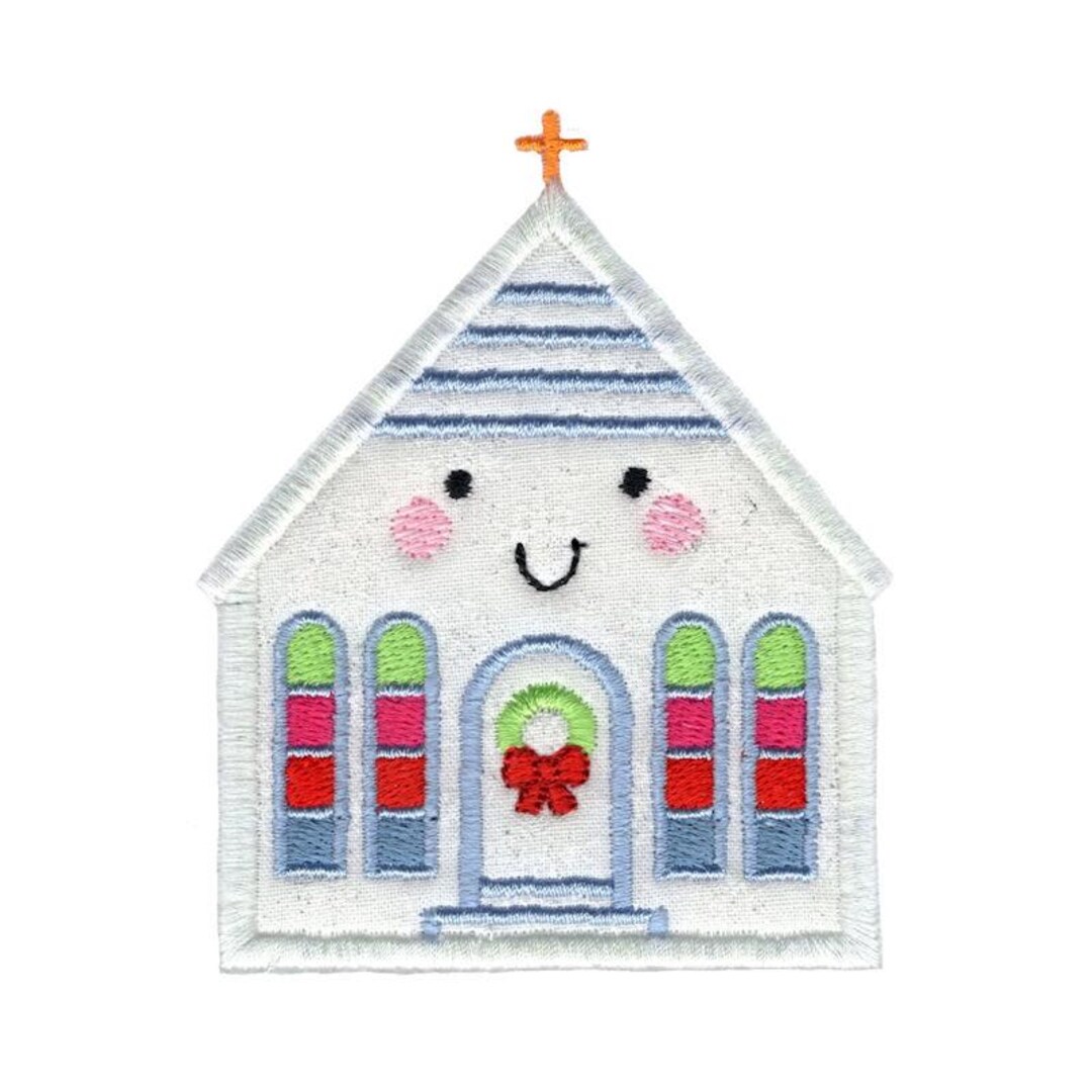 Cute Church Applique Embroidery Design 4x4 5x7 6x10 8x8 Sizes Christmas ...