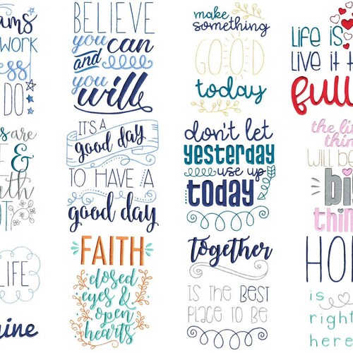 Motivational Sayings 15 Machine Embroidery Designs - Etsy