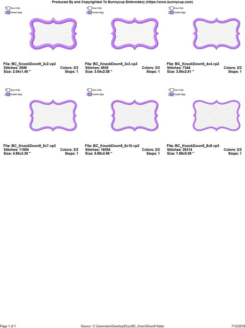 Knock Down Design 9 Machine Embroidery Design Multiple Sizes - Etsy