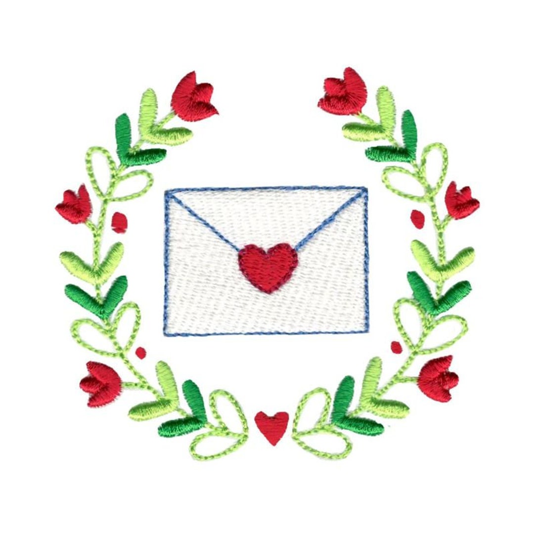 Love Letter Laurel Embroidery Design - 4x4 5x7 6x10 Sizes Included ...