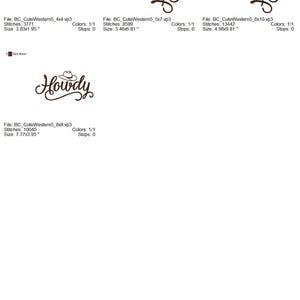 Howdy Embroidery Design - 4x4 5x7 6x10 8x8 Sizes Included - Cute ...