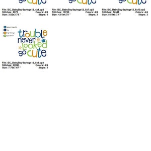 Trouble Never Looked so Cute Embroidery Design - 4x4 5x7 6x10 8x8 Sizes ...
