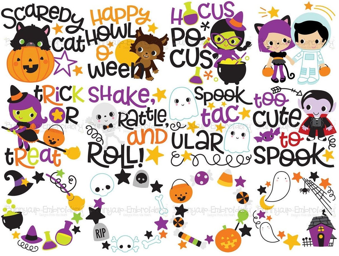 Halloween Fun Too SVG Bundle 12 SVG Clipart Cut and - Etsy