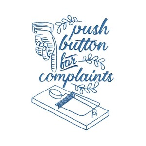 Push Button for Complaints - Embroidery Design - 4x4 5x7 6x10 8x8 Sizes ...
