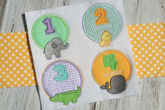 Baby Months Applique 12 Different Applique Machine | Etsy