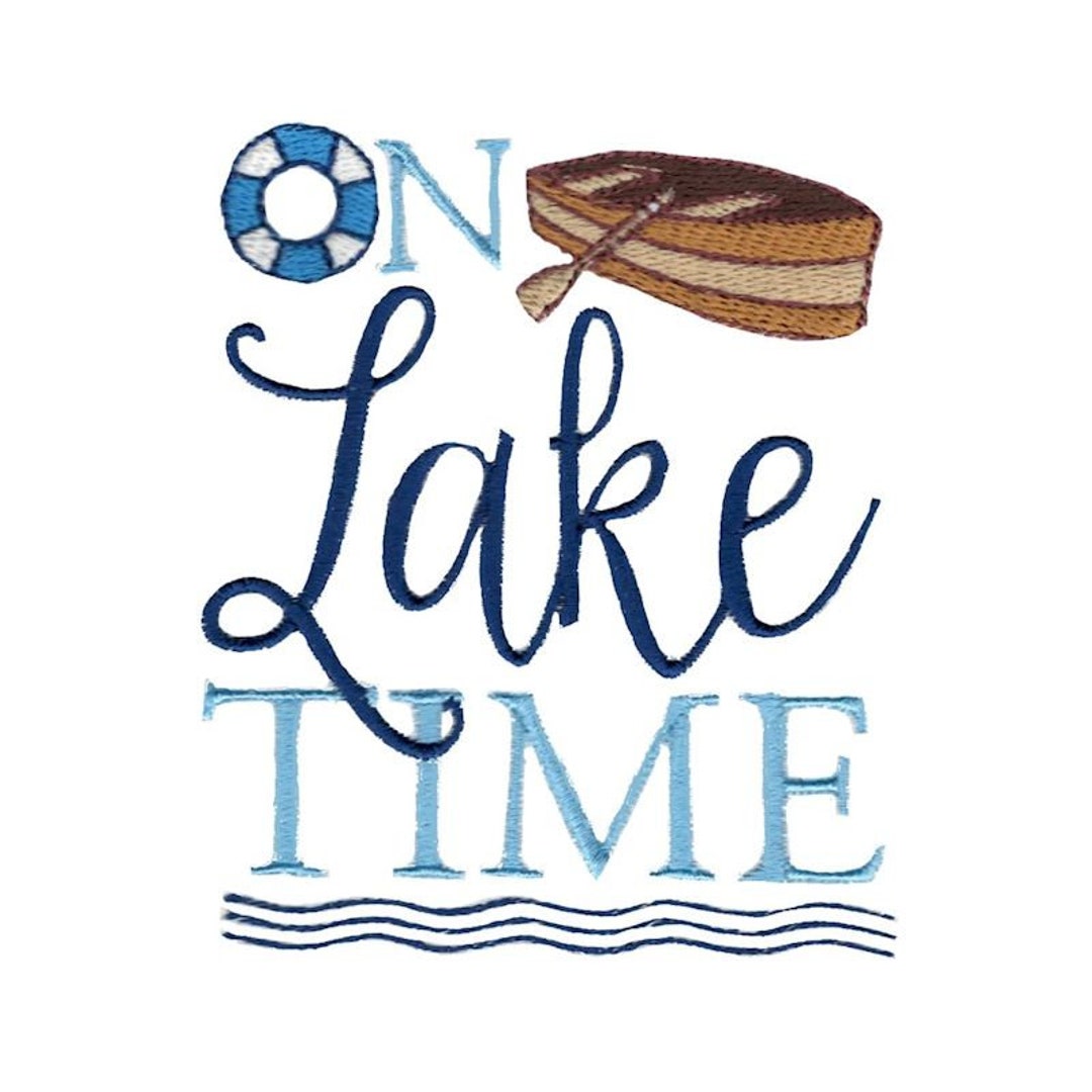 Lake House Design 2 - Filled Stitch Machine Embroidery Design - 4x4 5x7 ...