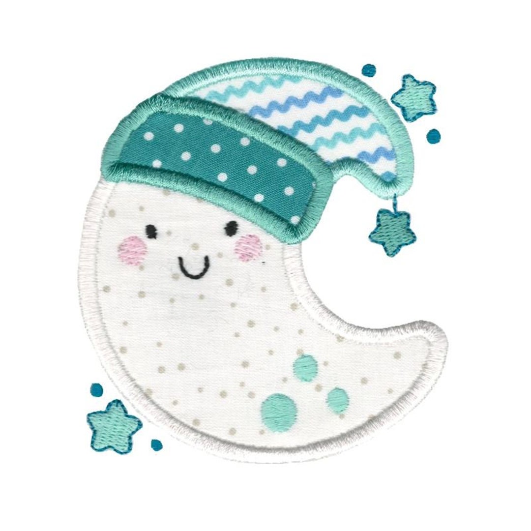 Applique Moon Embroidery Design - 4x4 5x7 6x10 8x8 Sizes Included ...