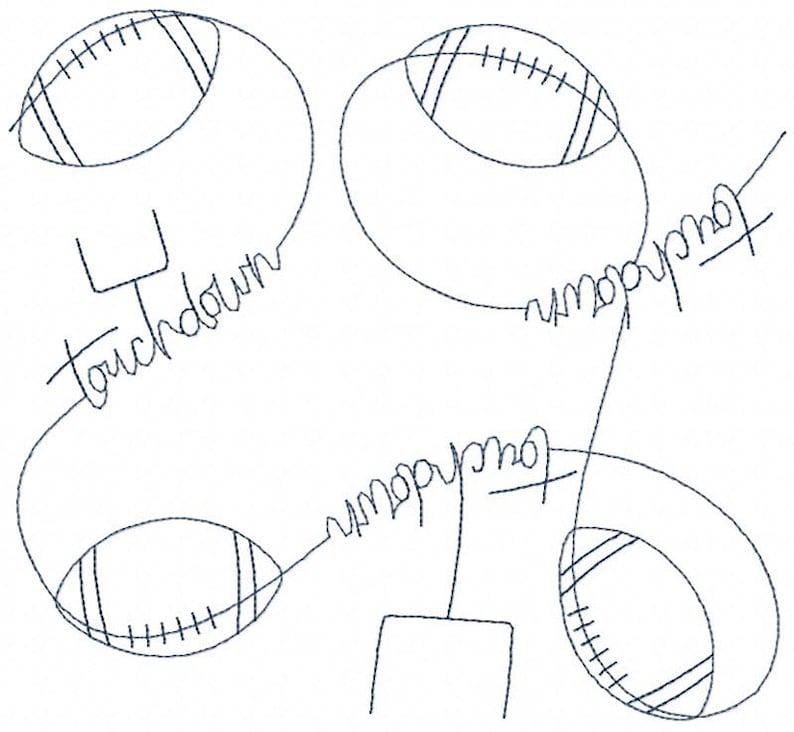 Football Quilt Block - Digital Pantograph for Long Arm Quilting ...