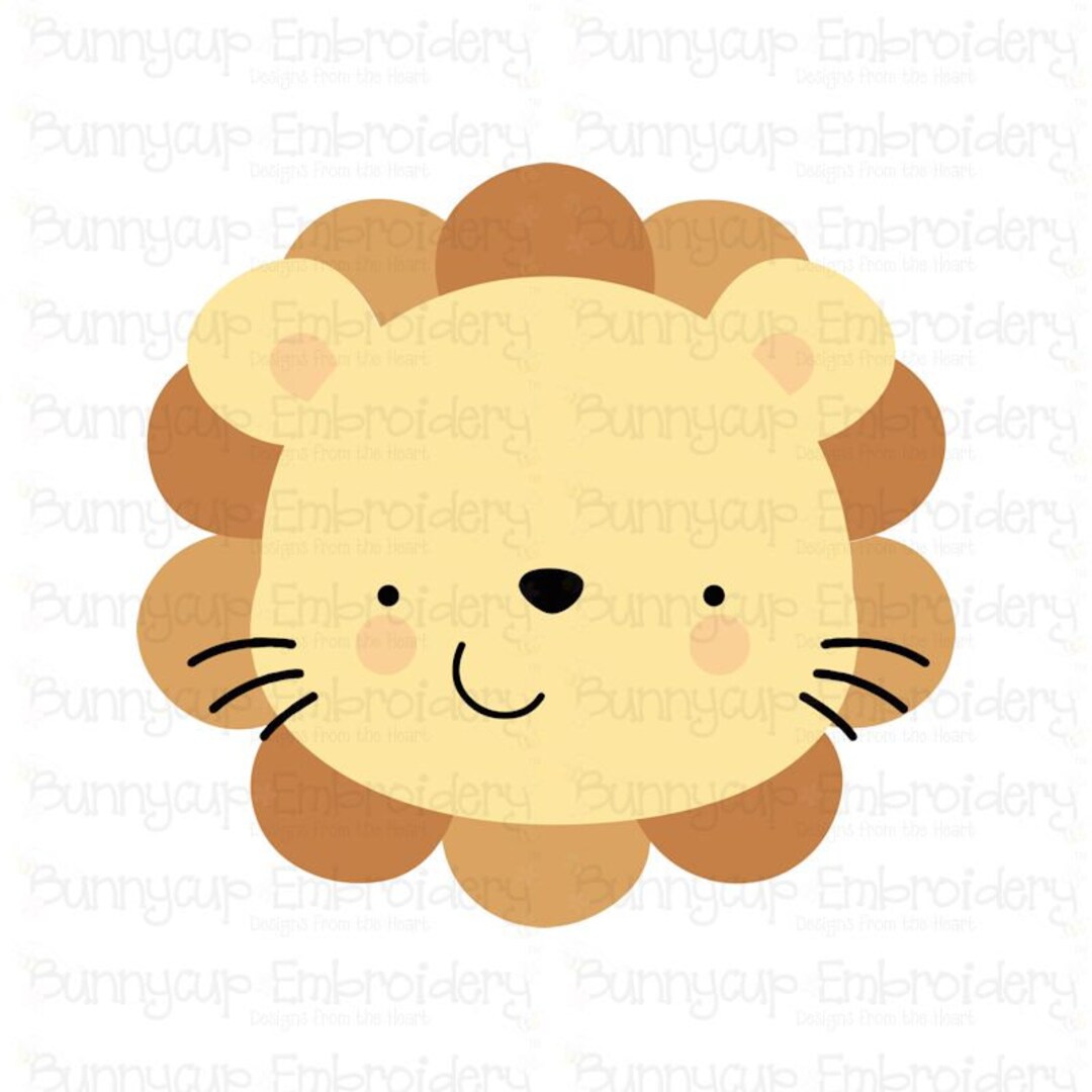 Adorable Animal Faces - Lion Face Clipart and SVG - Personal and Small ...