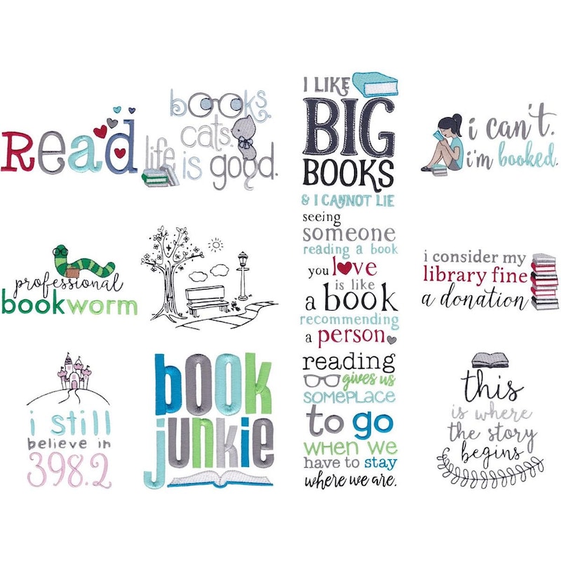 Reading Pillow Embroidery Designs - Etsy