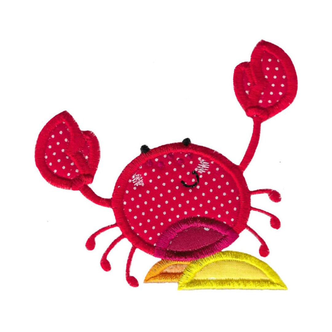 Cute Crab Applique Embroidery Design - 4x4 5x7 6x10 8x8 Sizes Included ...