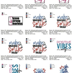Motivational Sayings Six - 12 Machine Embroidery Designs - Multiple ...