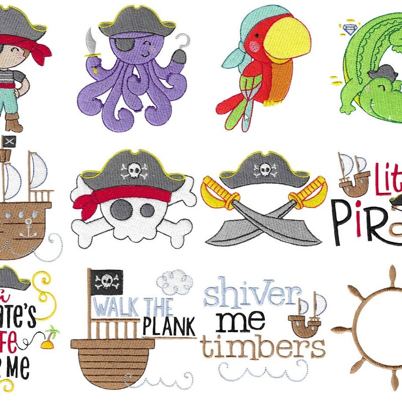 Pirate Embroidery Designs - Etsy
