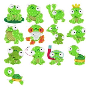 In My Pond Applique - 13 Machine Embroidery Designs - 4x4 5x7 6x10 8x8 ...