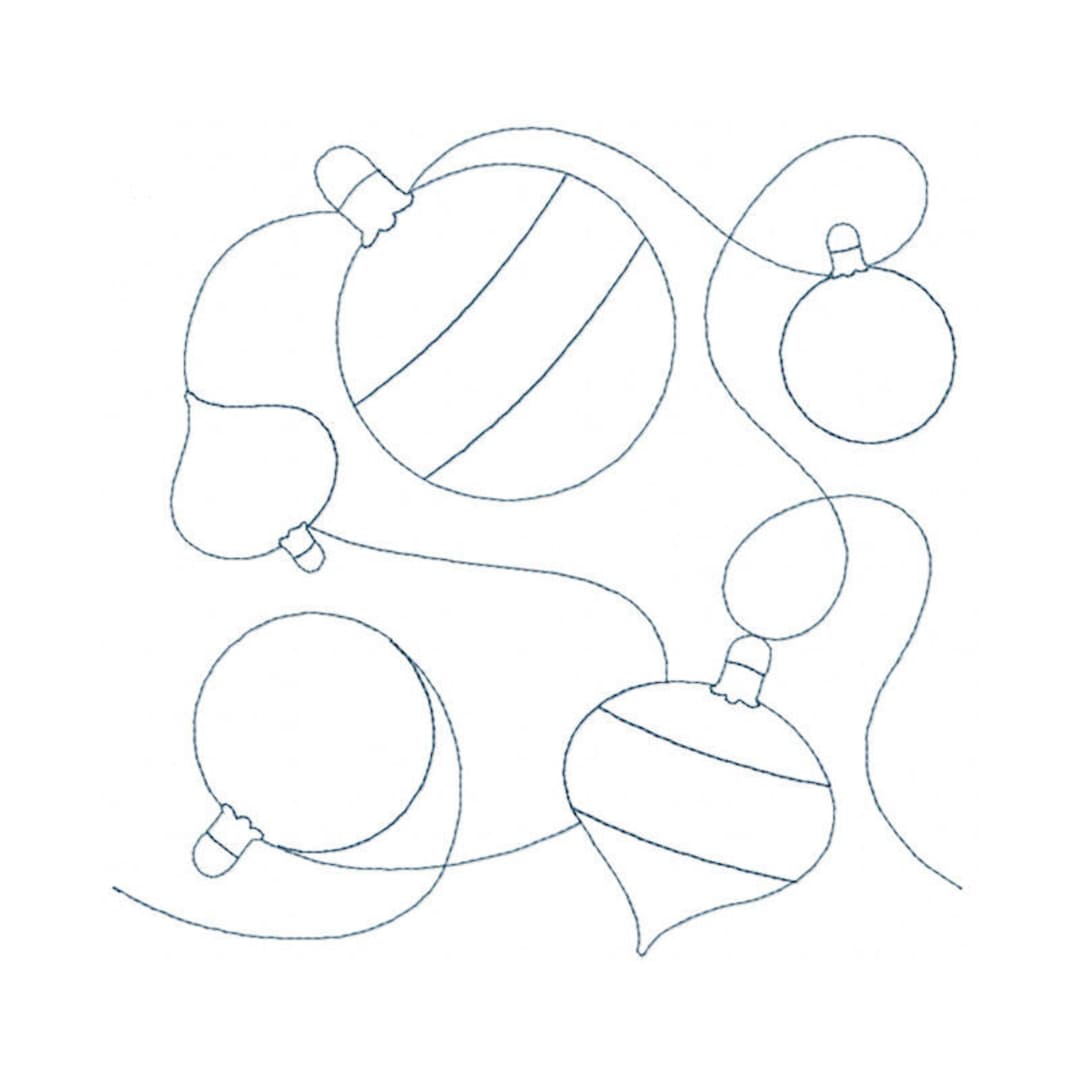 Christmas Ornaments Quilt Block - Digital Pantograph for Long Arm Quilting Machines - E2E Quilt ...
