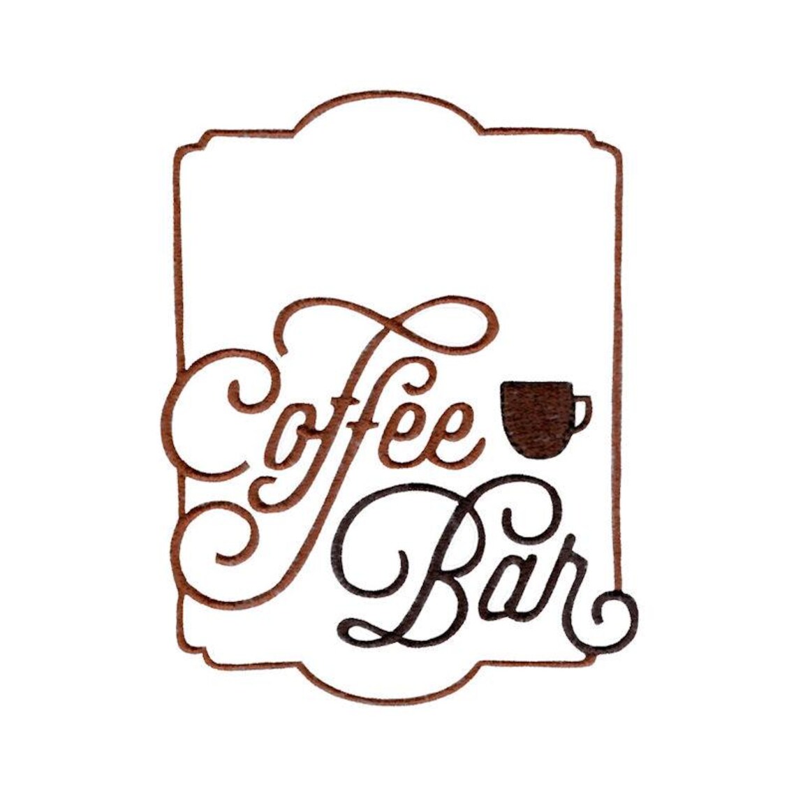 Coffee Bar Embroidery Design - 4x4 5x7 6x10 8x8 Sizes Included ...