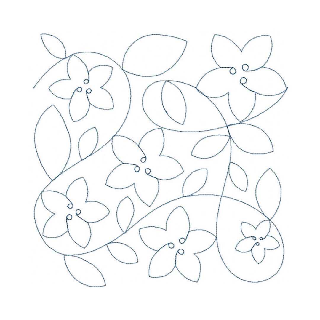 Poinsettia Quilt Block Embroidery Design - Multiple Sizes Included - E2E Quilt Block, Christmas ...