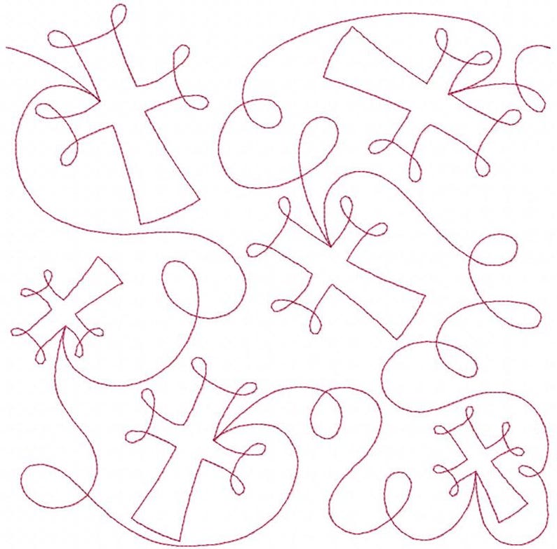 Crosses Quilt Block - Digital Pantograph for Long Arm Quilting Machines ...