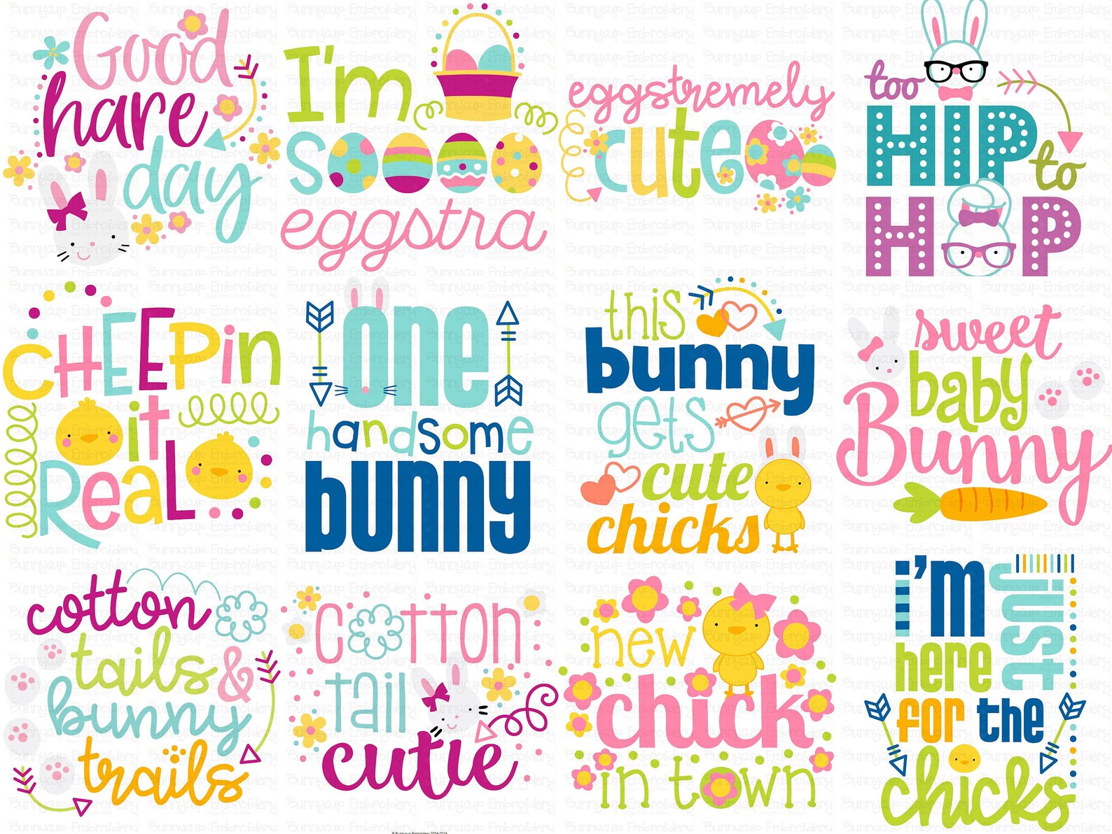 Easter Sentiments Five Bundle Easter SVG Clipart and SVG - Etsy