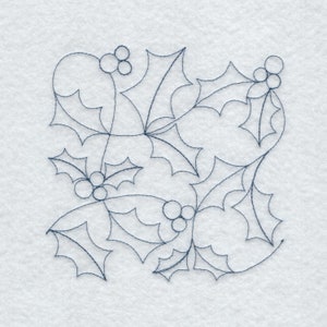 Holly Quilt Block - Digital Pantograph for Long Arm Quilting Machines - E2E Quilt Block ...