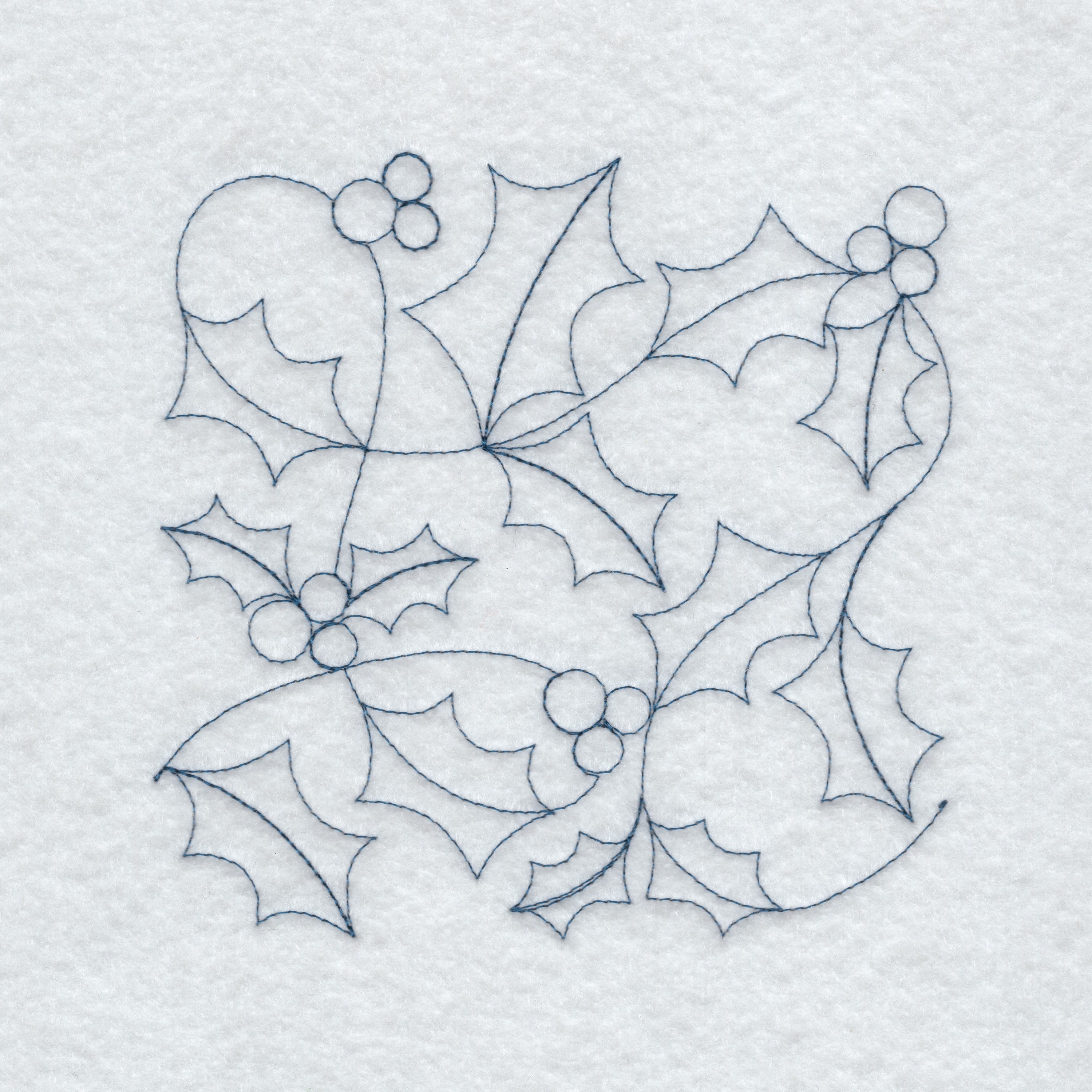 Holly Quilt Block - Digital Pantograph for Long Arm Quilting Machines - E2E Quilt Block ...