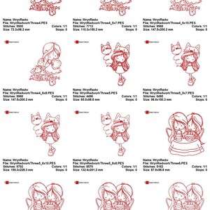 Wryn Redwork Three - Redwork Machine Embroidery Designs - 4x4 5x7 6x10 ...