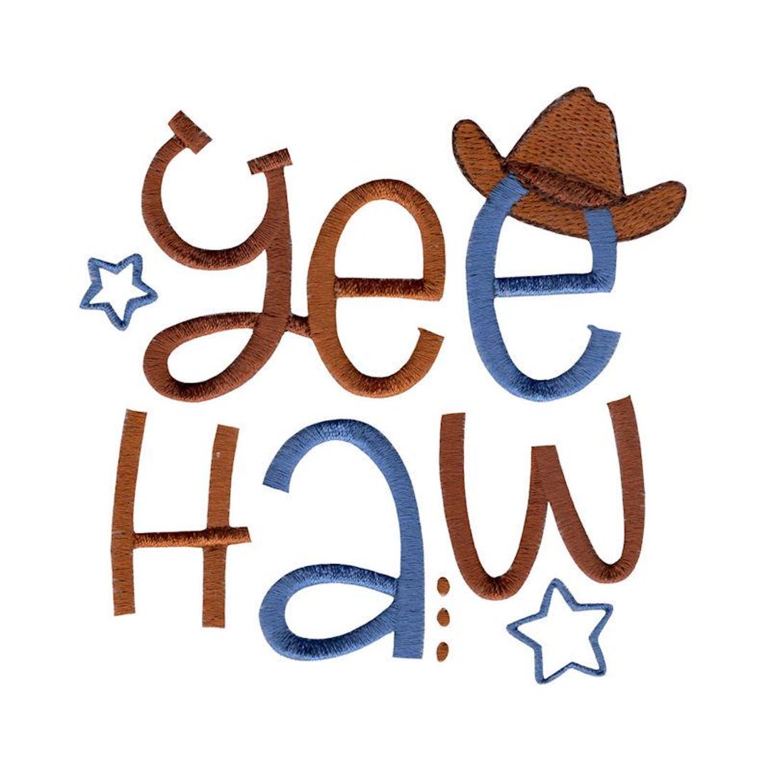 Yeehaw Embroidery Design - 4x4 5x7 6x10 Sizes Included - Cute Western ...