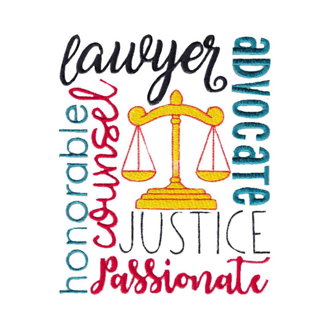 Lawyer Subway Art - Machine Embroidery Design - 5x7 6x10 8x8 Sizes ...