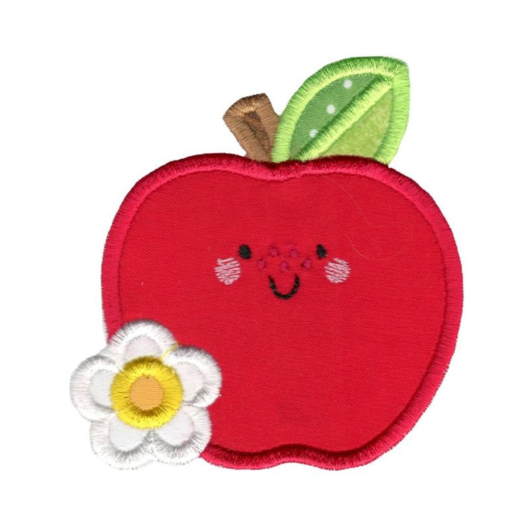 Applique Apple Embroidery Design - 4x4 5x7 6x10 8x8 Sizes Included ...