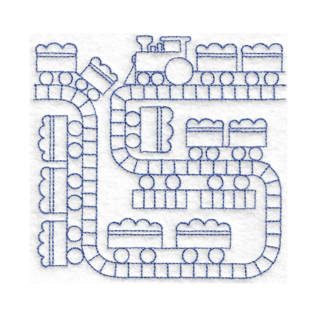 Train Quilt Block Embroidery Design - Multiple Sizes Included - E2E ...