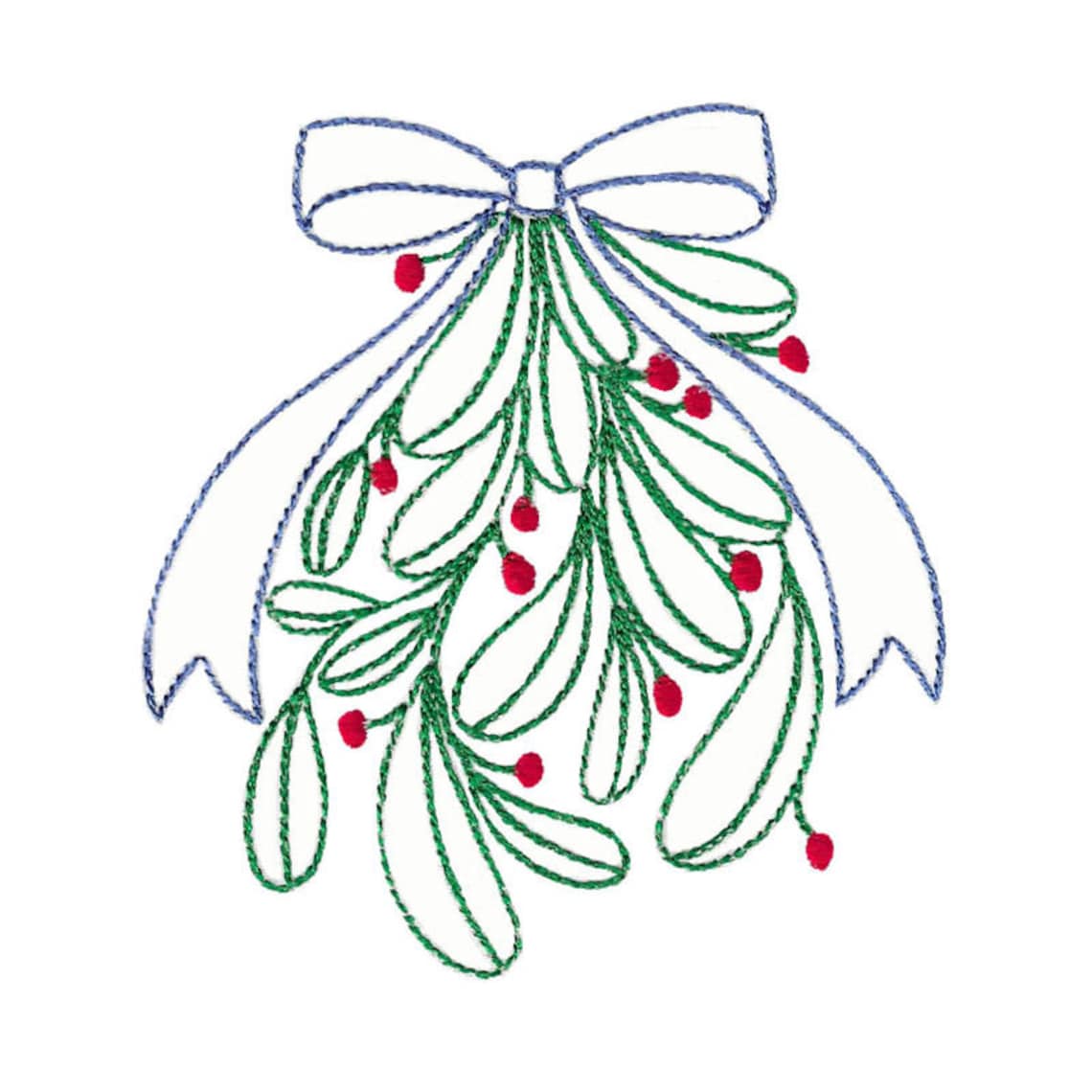 Elegant Mistletoe Embroidery Design 4x4 5x7 6x10 8x8 Sizes - Etsy