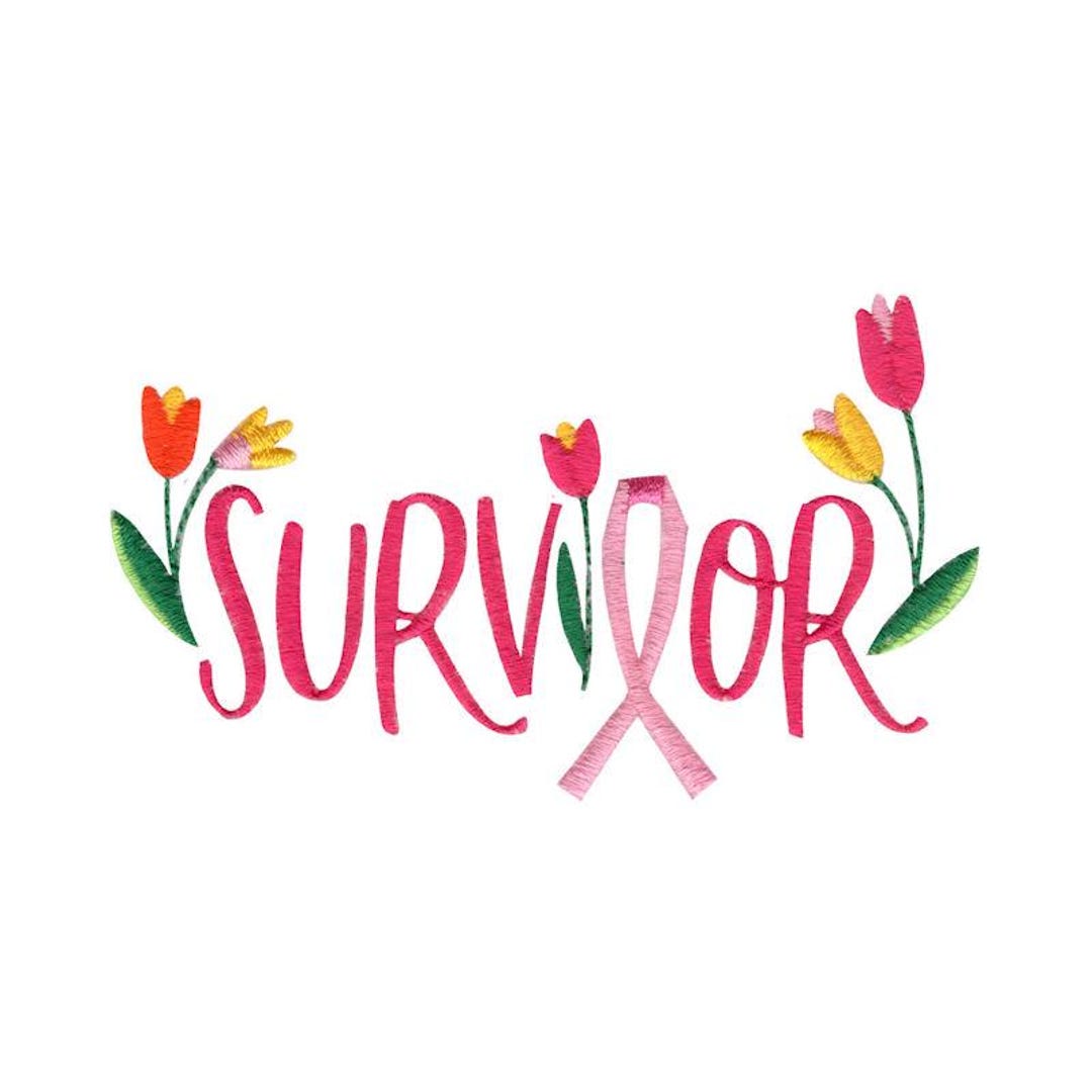 Survivor Embroidery Design - 4x4 5x7 6x10 8x8 Sizes Included - Cancer ...
