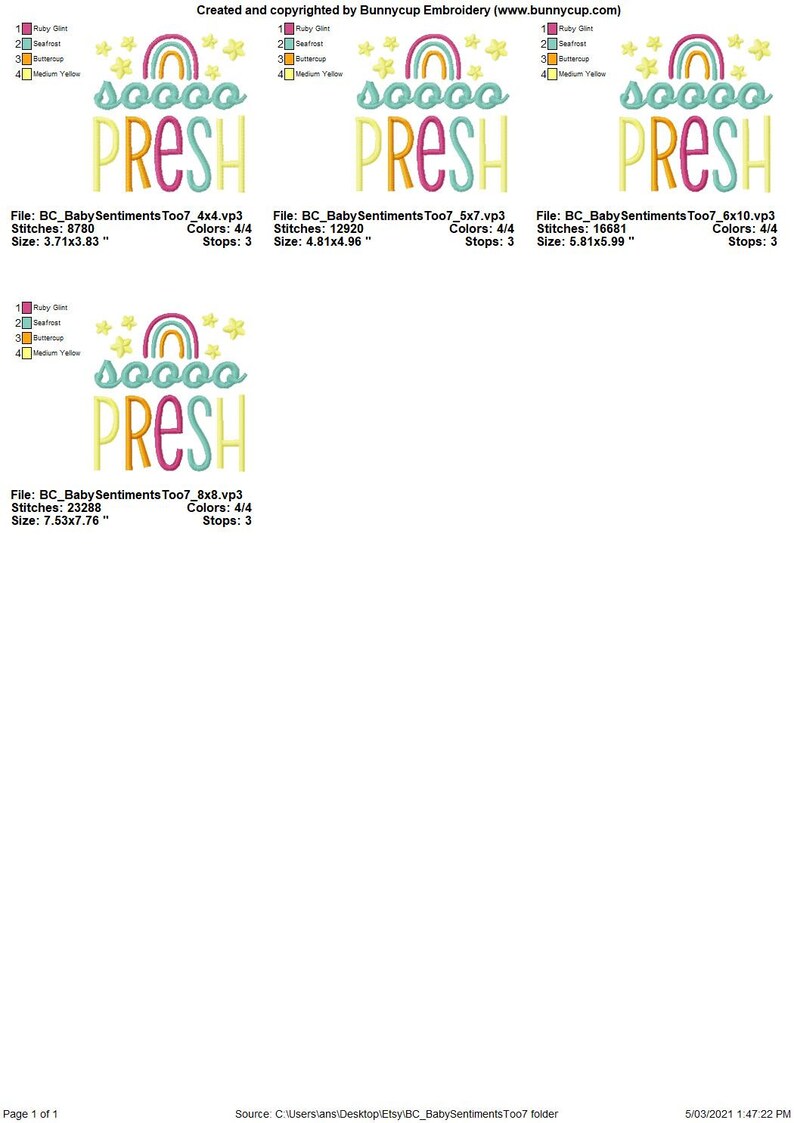 So Presh Machine Embroidery Design 4x4 5x7 6x10 8x8 Sizes | Etsy