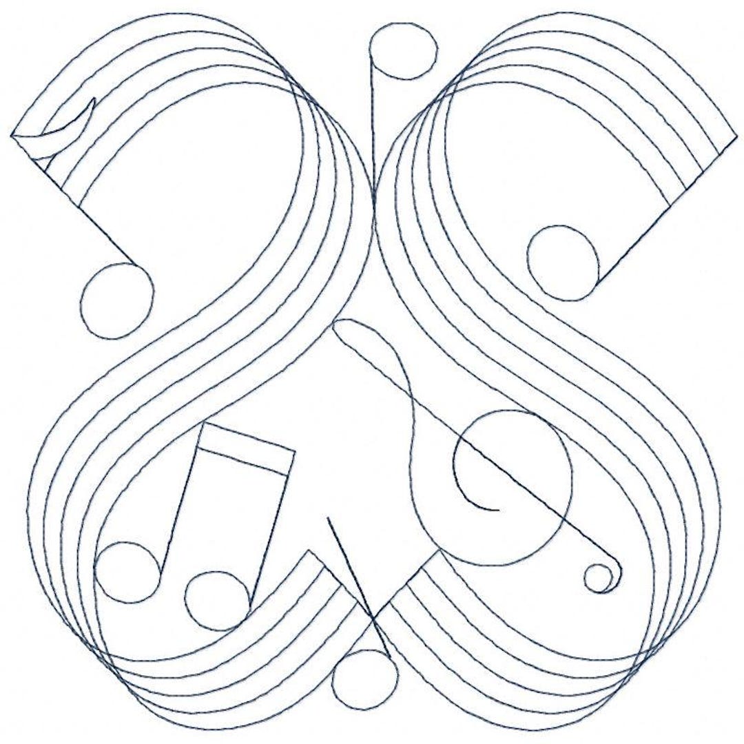 Music Quilt Block - Digital Pantograph for Long Arm Quilting Machines ...