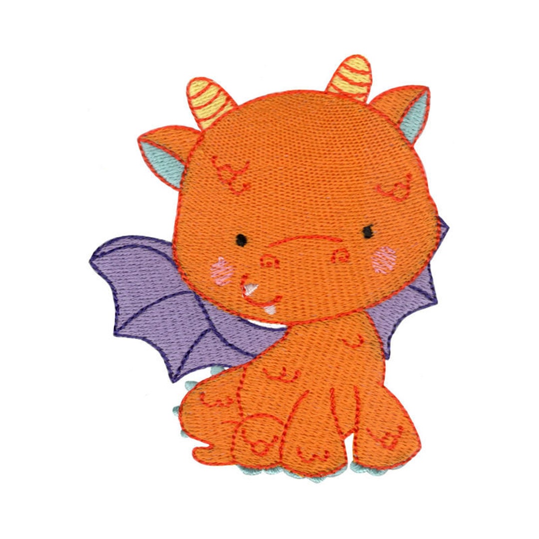 Cute Dragon 3, 4 & 5 Inch Sizes Included Cute Dragon Embroidery Design ...