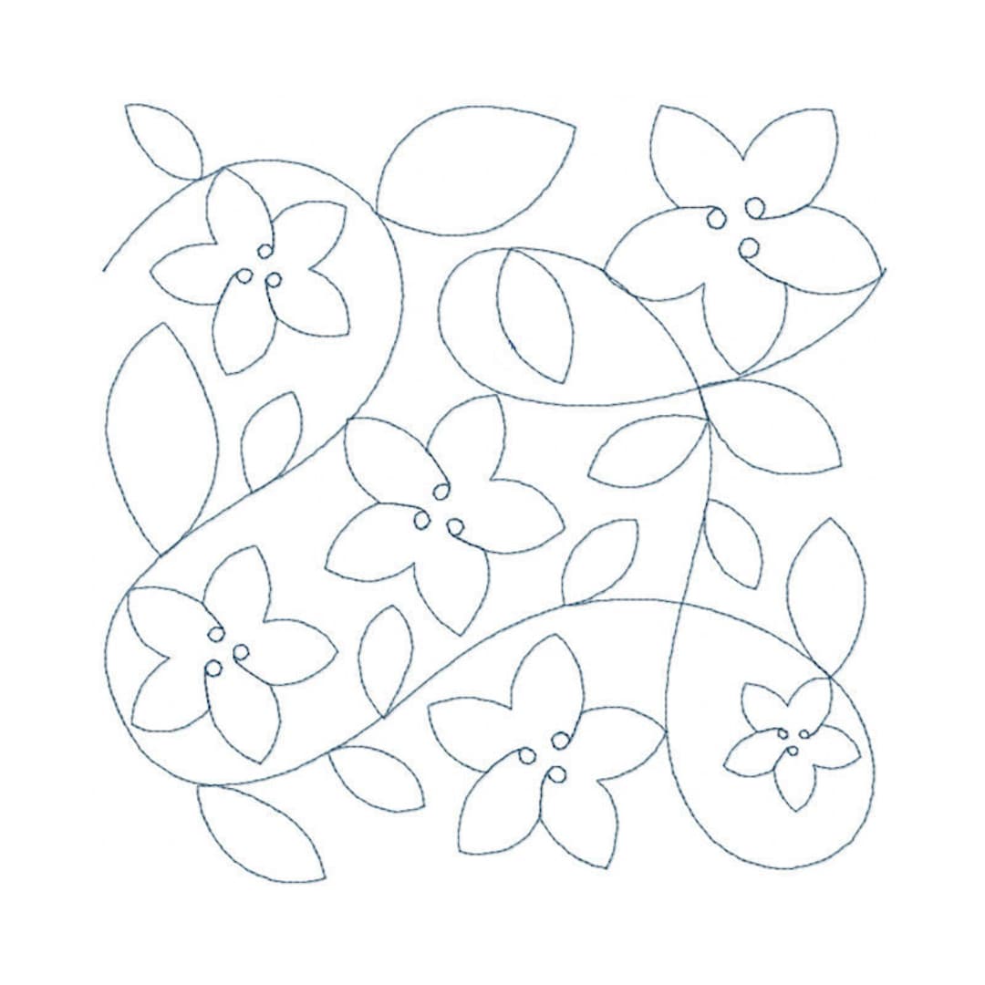 Poinsettia Quilt Block - Digital Pantograph for Long Arm Quilting Machines - E2E Quilt Block ...
