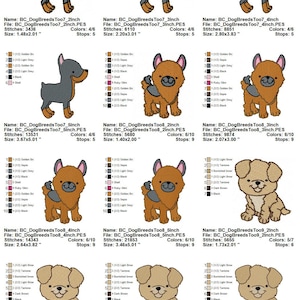 Dog Breeds Too - 12 Machine Embroidery Designs - 2, 3, 4 & 5 Inch Sizes ...