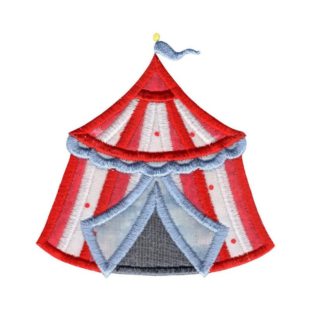 Applique Circus Tent Embroidery Design - 4x4 5x7 6x10 8x8 Inch Hoop ...