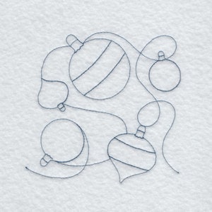 Christmas Ornaments Quilt Block Embroidery Design - Multiple Sizes Included - E2E Quilt Block ...