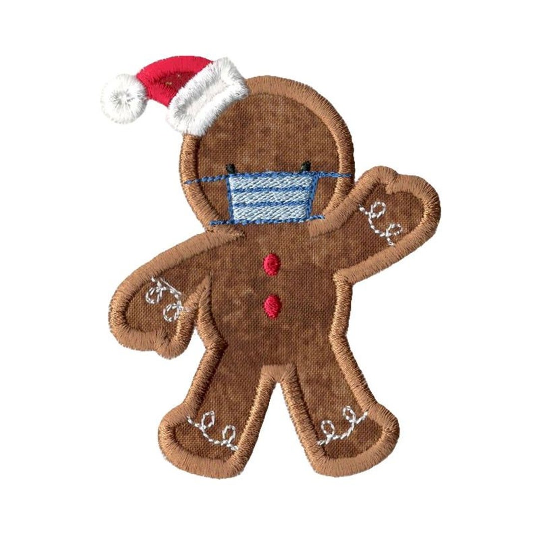 Christmas Face Mask Gingerbread Man Applique Embroidery Design - 4x4 ...