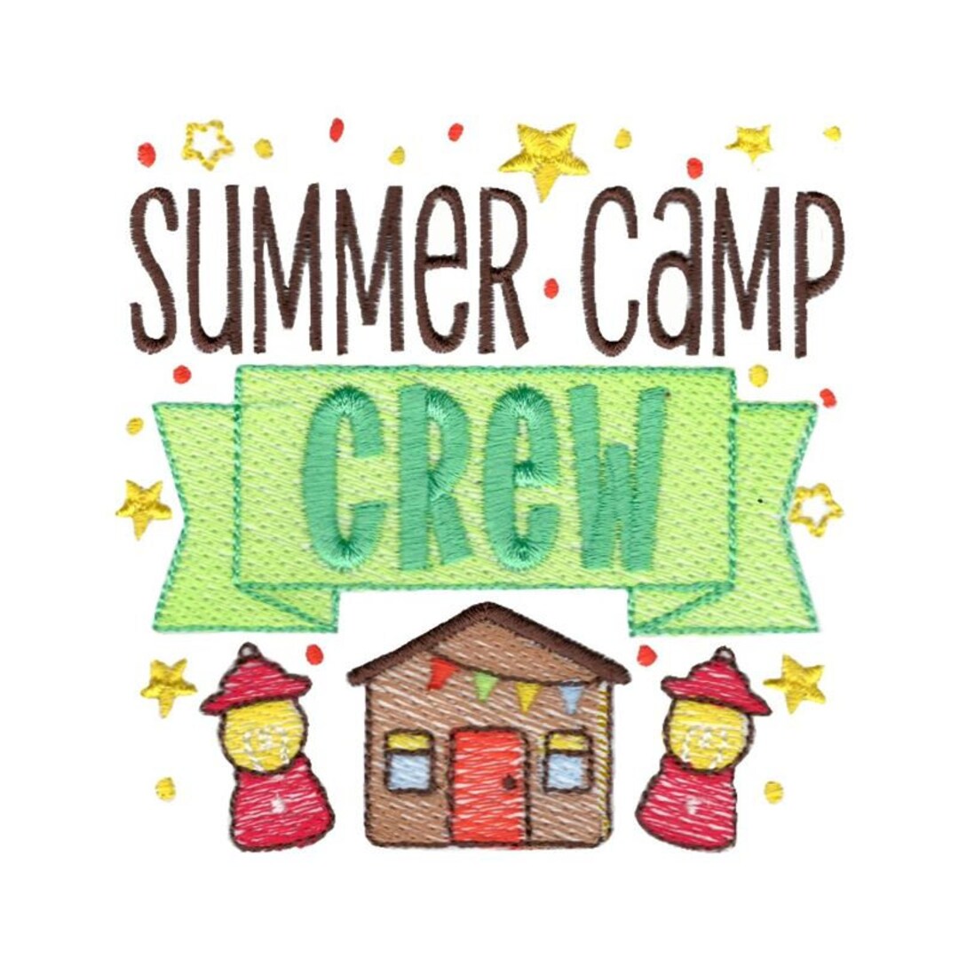 Summer Camp Crew Embroidery Design - 4x4 5x7 6x10 8x8 Sizes - Summer ...