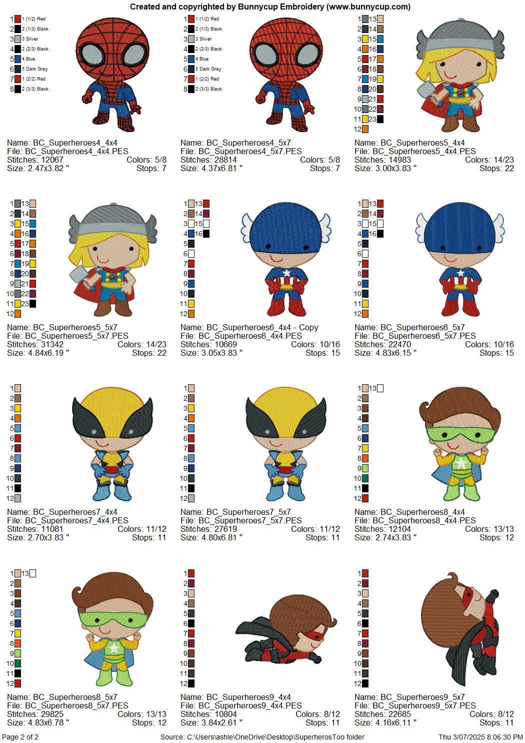 Superheroes - 12 Machine Embroidery Designs - Multiple Sizes Included ...