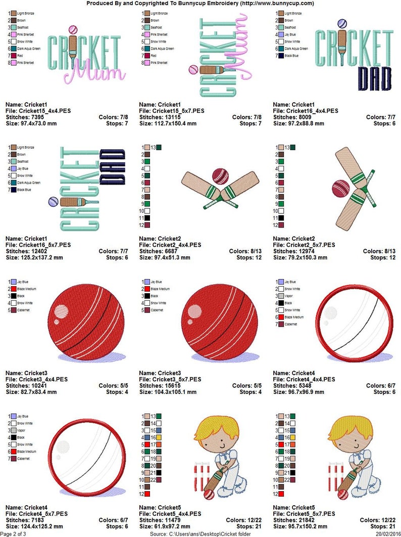 Cricket 16 Machine Embroidery Designs 4x4 and 5x7 - Etsy