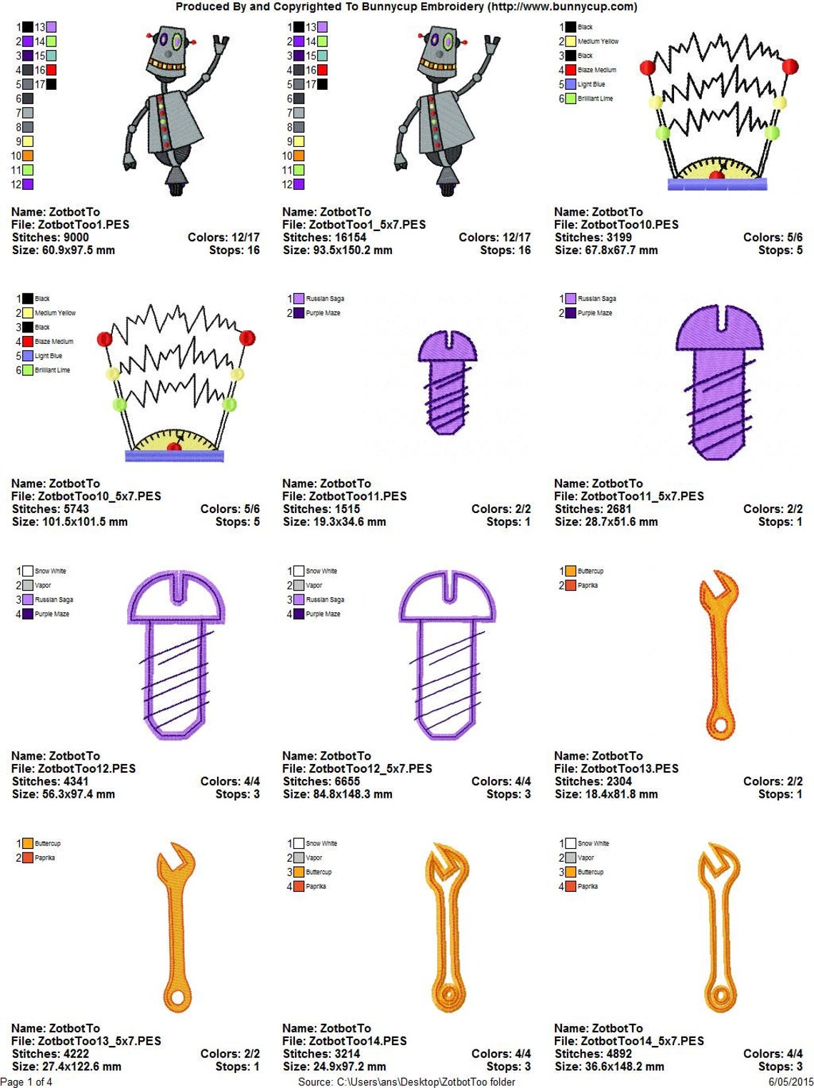 Zotbot Too Filled Stitch Machine Embroidery Designs 4x4 5x7 - Etsy