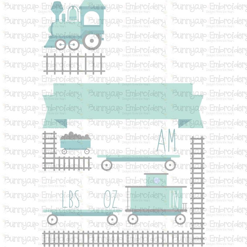 Train Birth Announcement Template Clipart and SVG Personal - Etsy