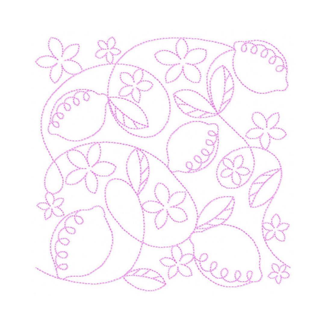 Lemons Quilt Block Embroidery Design - Multiple Sizes Included - E2E ...